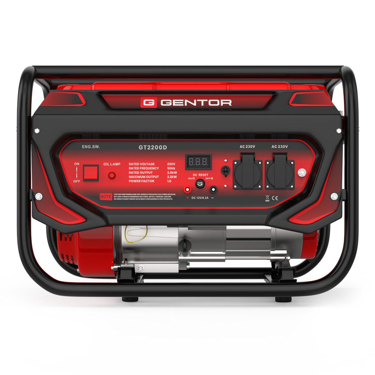 GENTOR 4-Takt Stromerzeuger GT2200D | 2200 WATT 7.0PS Generator Notstr